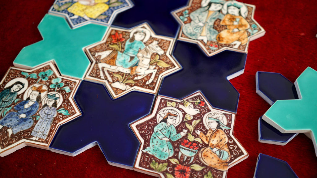 Star-shaped tile kashi “Zan-Âsb” 2 (The horserider) - LARGE ...